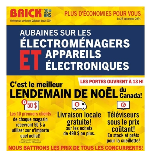 Brick - Vente d'Après-Noël sur Électroménagers et Appareils ...