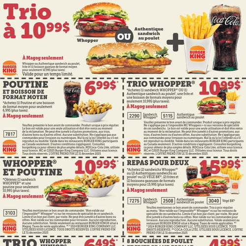 Coupons-Rabais Burger King - Page : 1 - Coupons-Rabais Burger King ...
