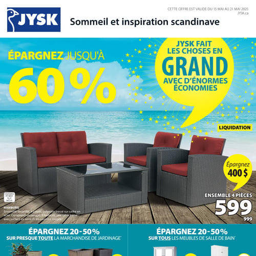 Jysk - Page : 1 - Offres Éphémères Jysk : Du 15 au 21 Mai 2025, Ne ...