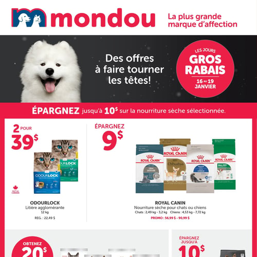 Mondou - Page : 1 - Offres irrésistibles chez Mondou : spécial du 16 au ...