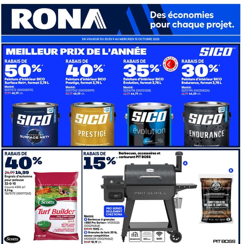 Rona - Page : 1 - RONA: Offres Exceptionnelles du 9 au 15 Octobre 2025 ...