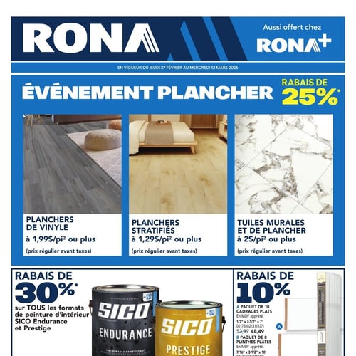 Rona - Page : 1 - Bonnes affaires de printemps chez Rona : offres ...