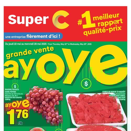 Super C - Page : 1 - Économisez Plus : Offres Imbattables du 22 au 28 Mai 2025 chez Super C